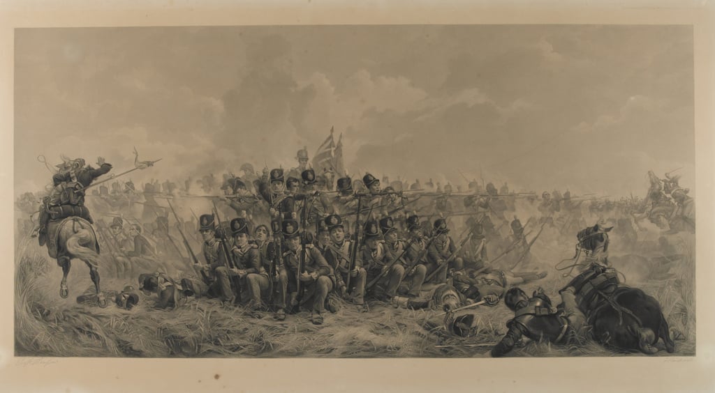 Quatre-Bras 1815, engraved by F. Stacpoole, 1875